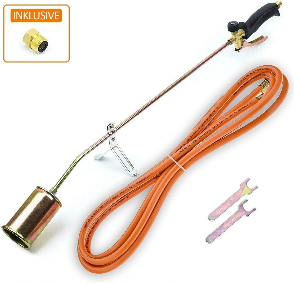 Sellnet Gasbrenner Unkrautvernichter 80 cm mit 5 Meter Schlauch SN0283 ...